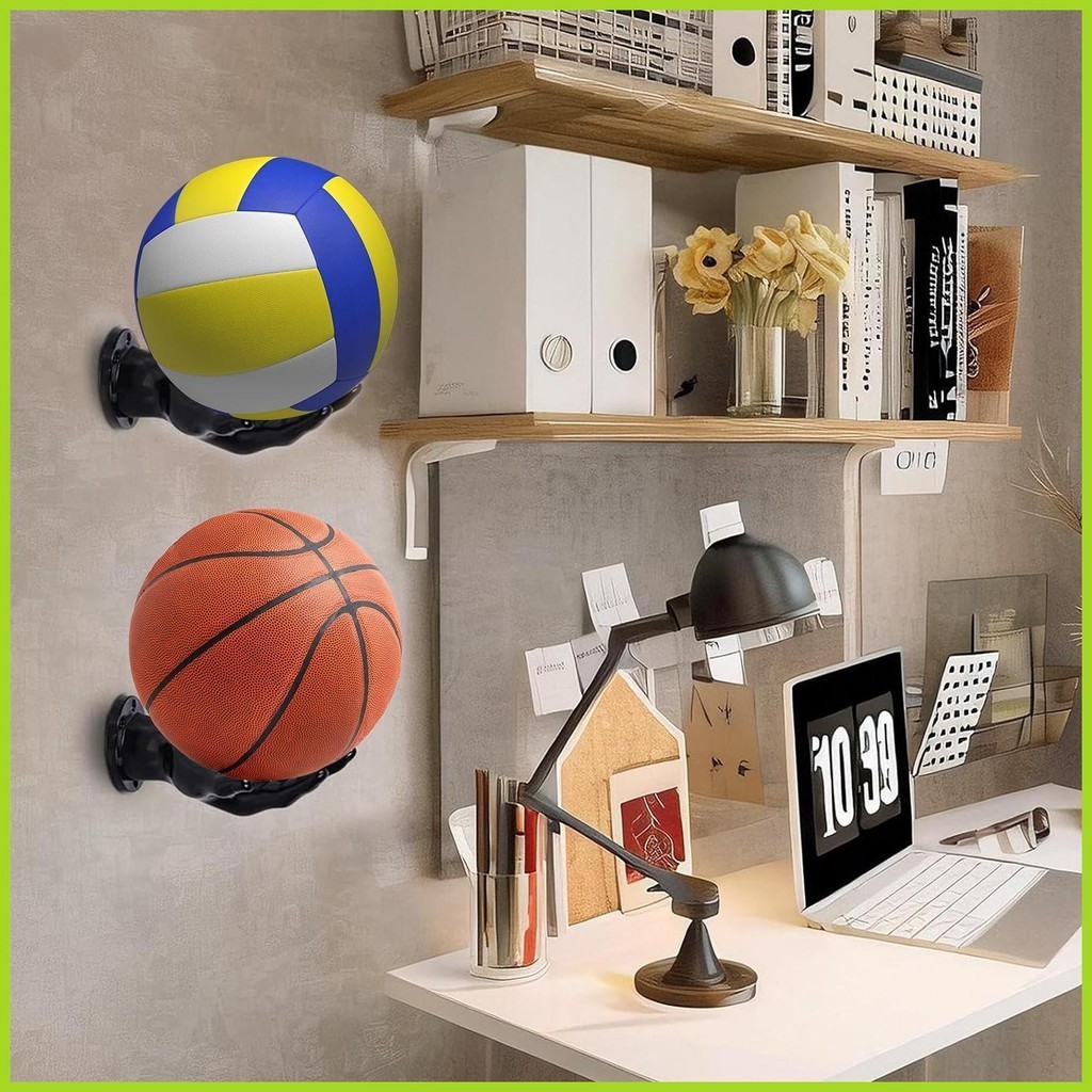 Basketball Display Wall Mount 2X Hand Sculpture Ball Holder Soccer Wall ...