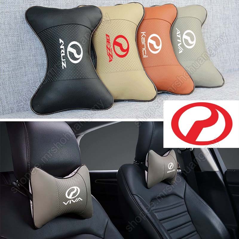 Car Neck Rest Headrest Pu Leather Seat Safety Pillow For Perodua Bezza ...