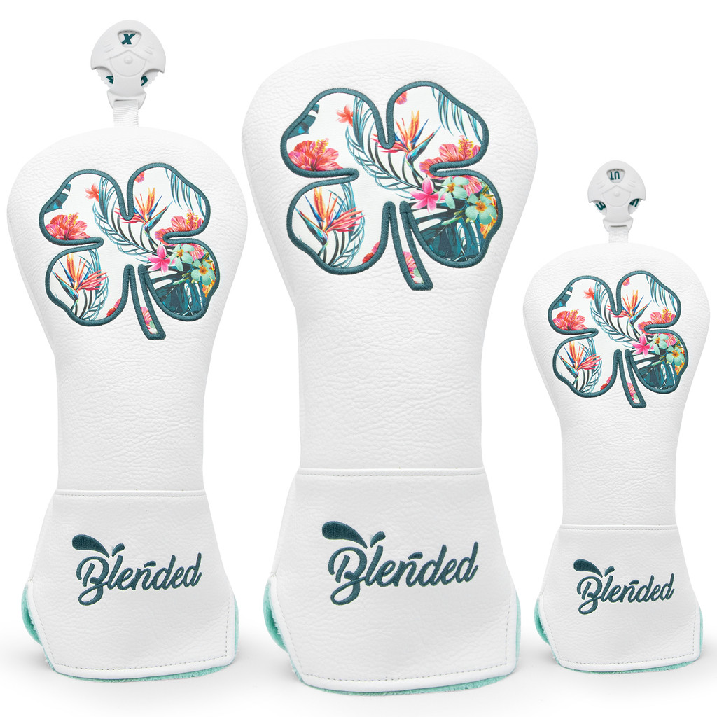 Golf Head Cover White Lucky Clovers High Quality Golf Club Head Covers ...