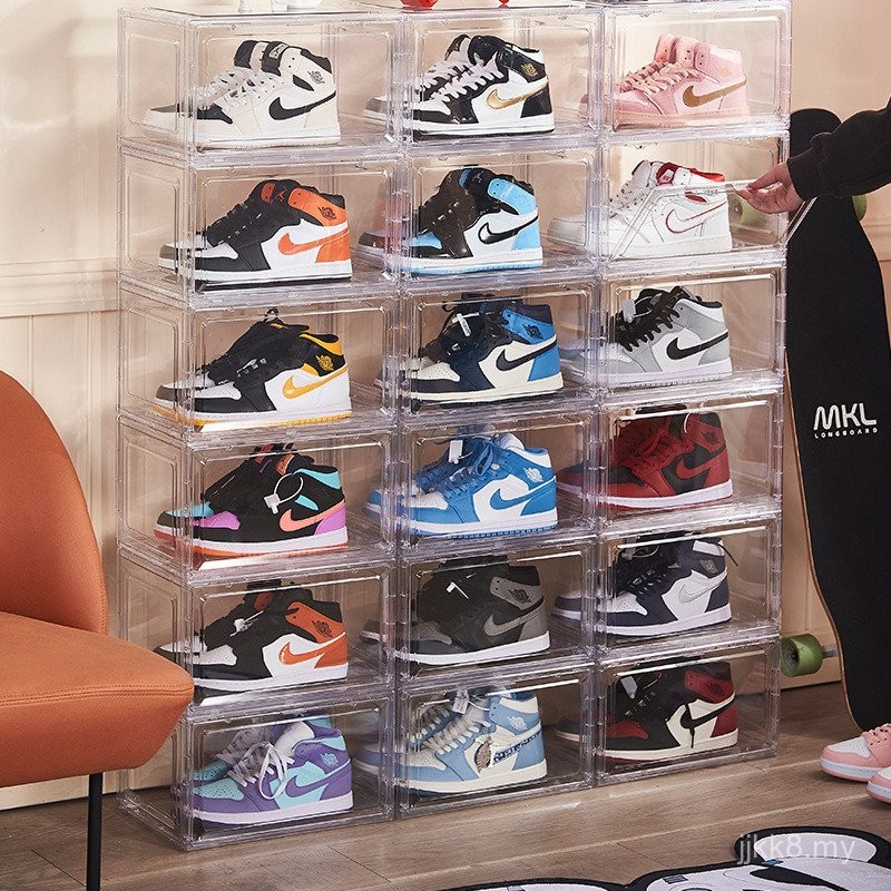 Kotak simpanan pemasangan percuma, kotak kasut lutsinar plastik yang ...