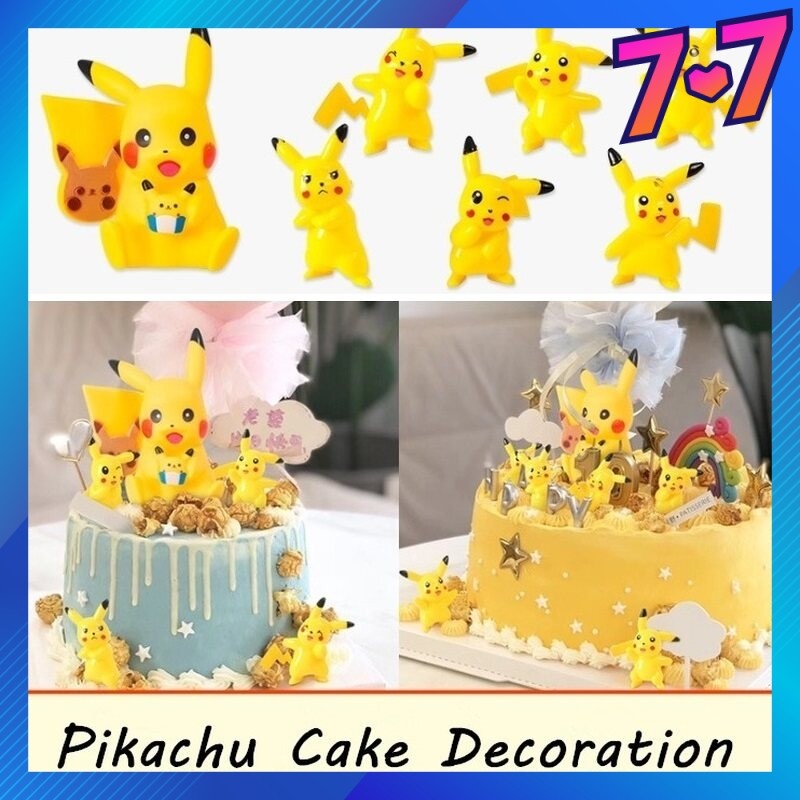 [KL Ready Stock] 6PCS/Set Pokemon Pikachu Birthday Cake Decoration ...