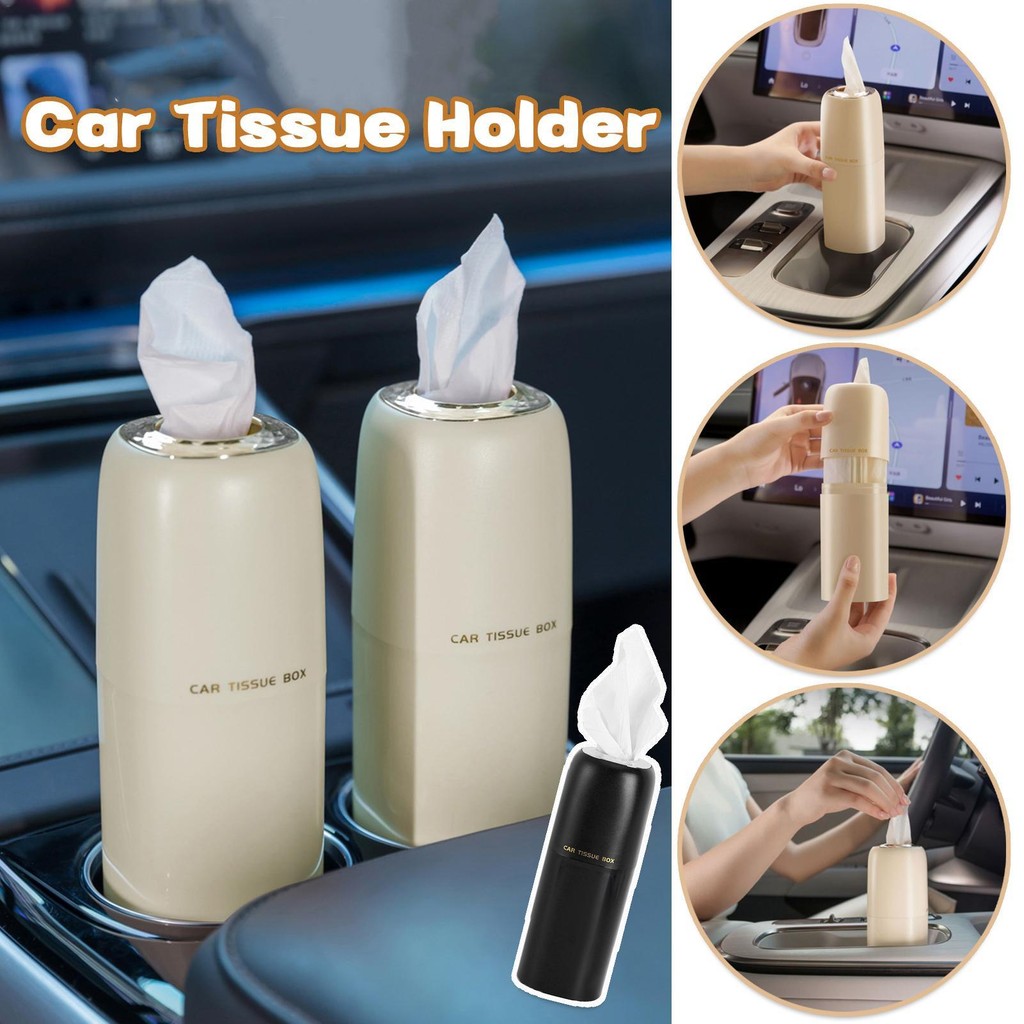 Car Tissues Cylinder Tissues Box Round Container Refillable Round Tube ...