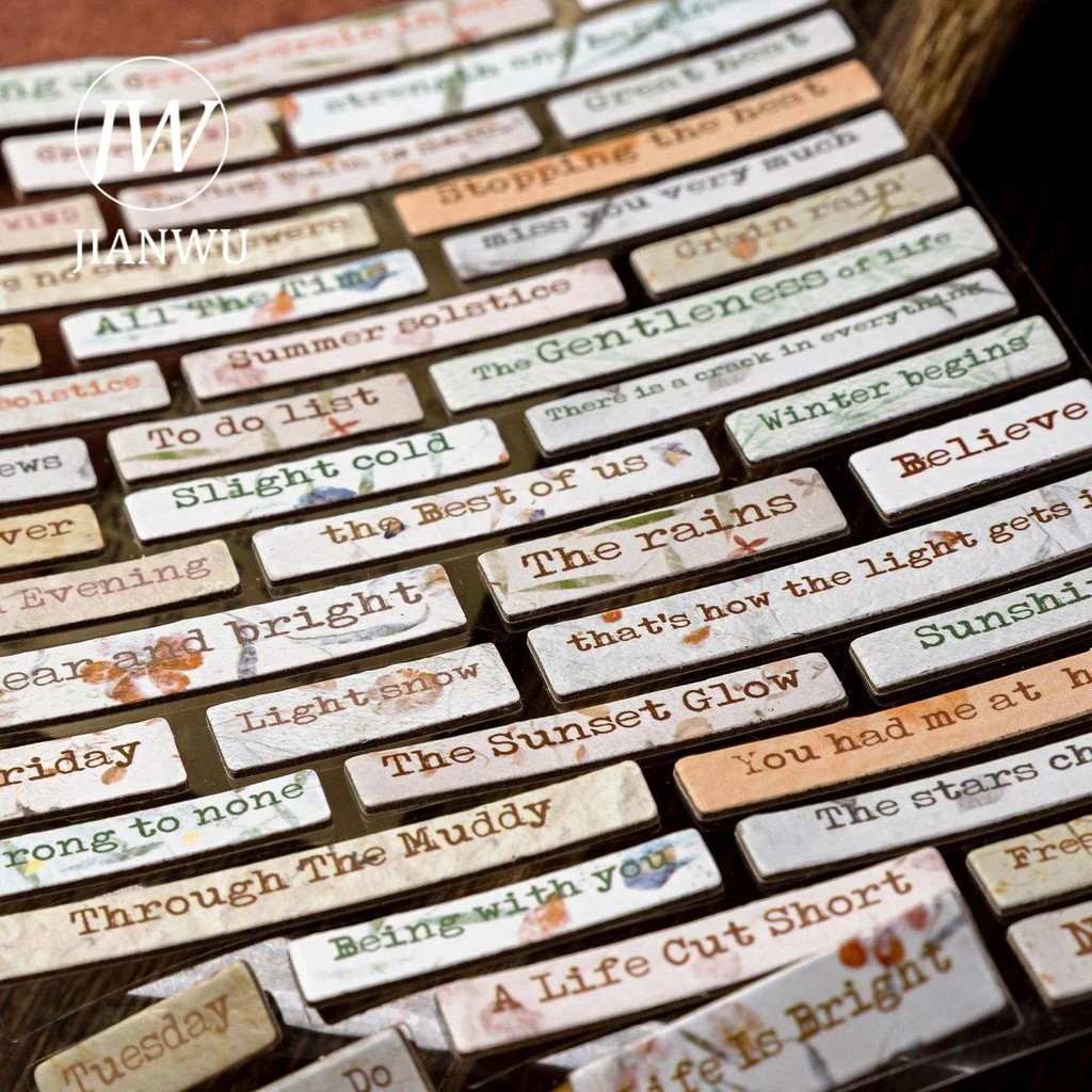 JIANWU Text Border Set Series Vintage English Text Border Label ...