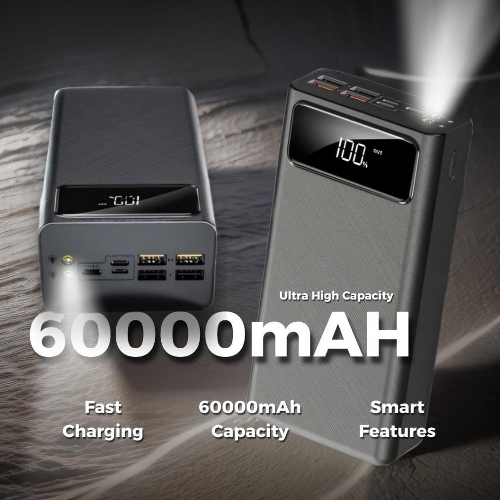 60000mAh Powerbank Full Capacity 4 USB Charge Ports PD Fast Charging ...