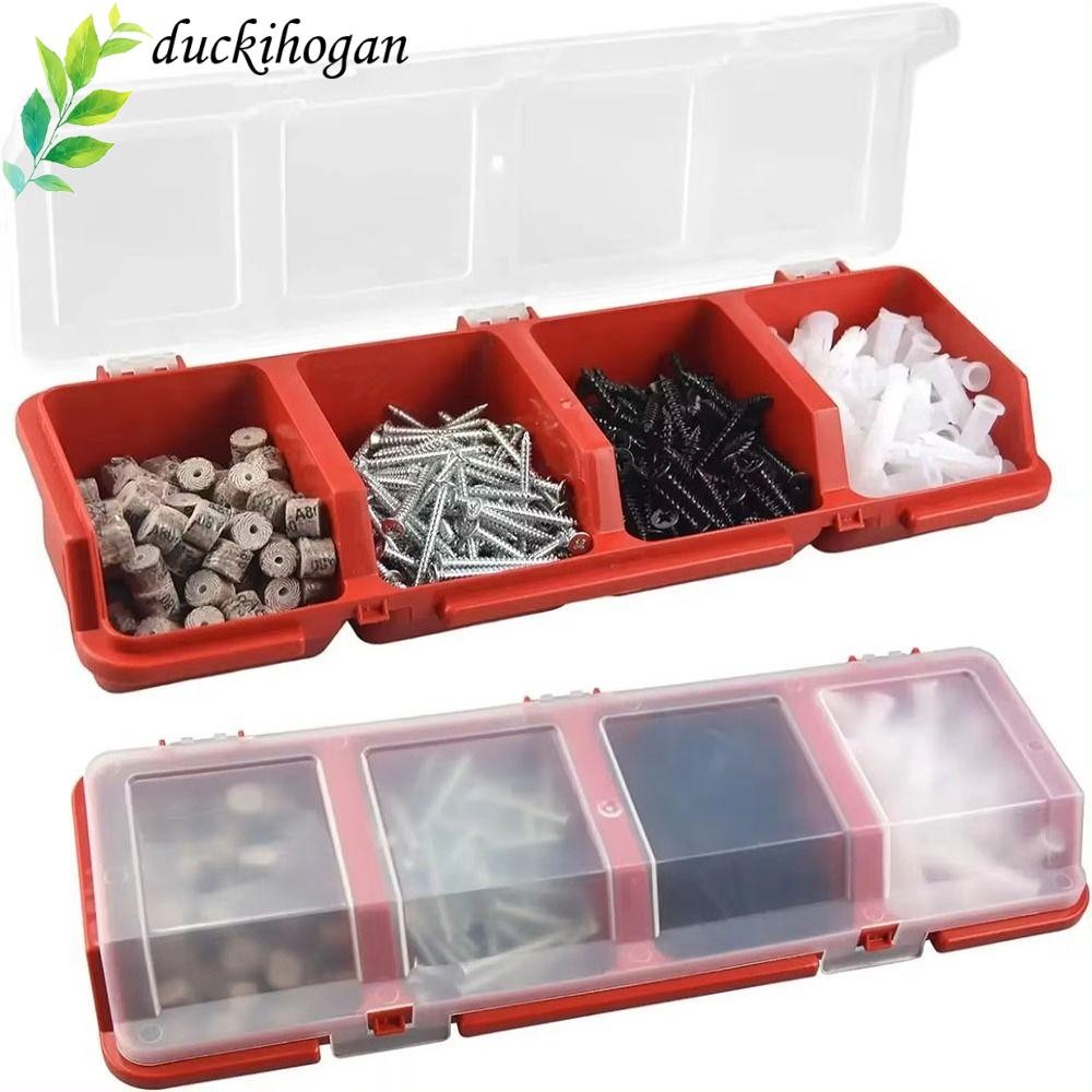 DUCKIHOGAN 1Pcs Parts Storage Box, 4 Compartments Blue Red Screw ...