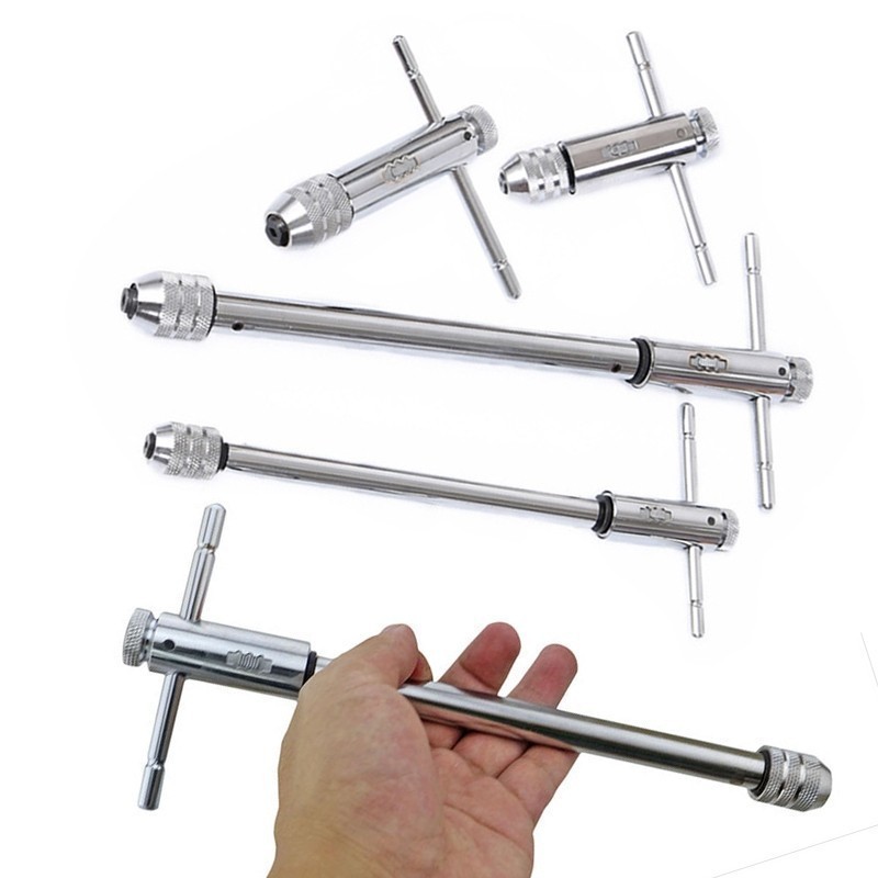 Adjustable Ratcheting T Bar Handle Tap HCS Wrench M3-M8/M5-M12 DIY Hand ...