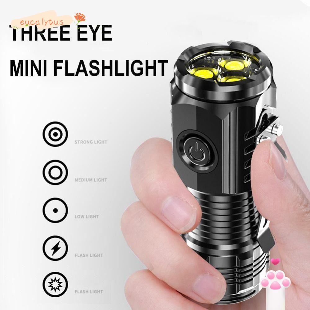 EU-FASHION Mini Flashlight, Rechargeable ABS Thumb Flashlight, Three ...