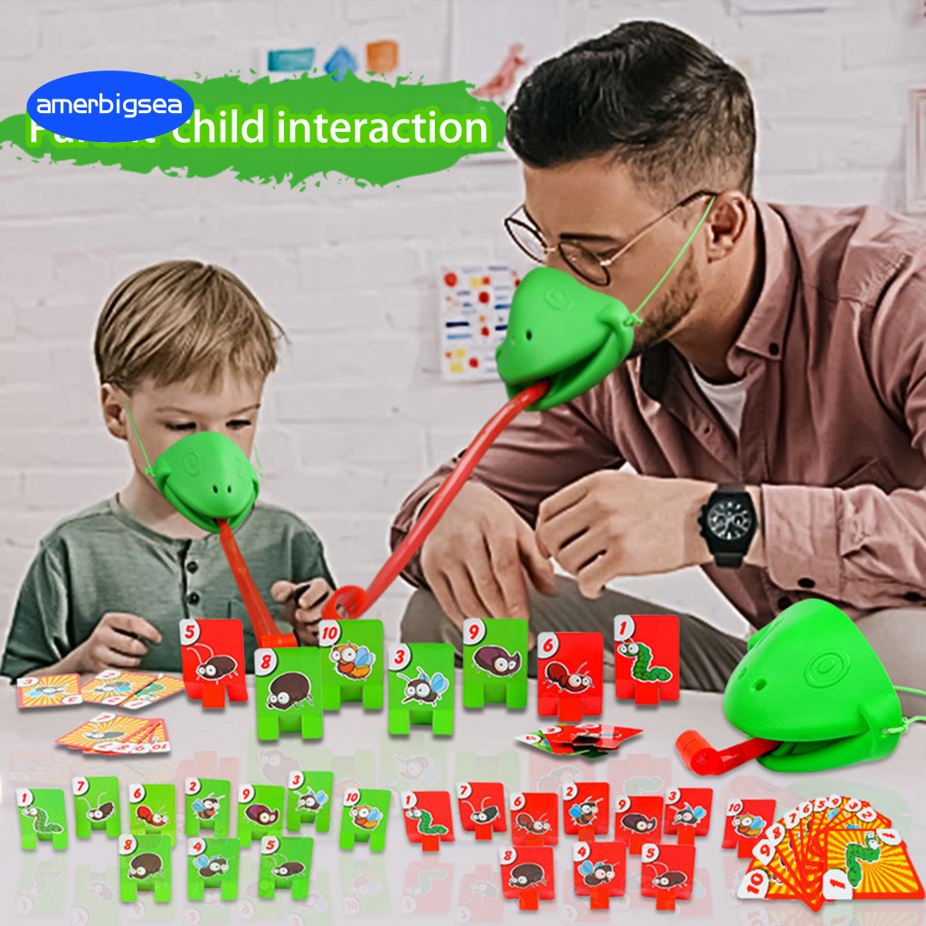 Amerbigseam Chameleon Tongue Toy Chameleon Tongue Game Fun Licking Frog ...