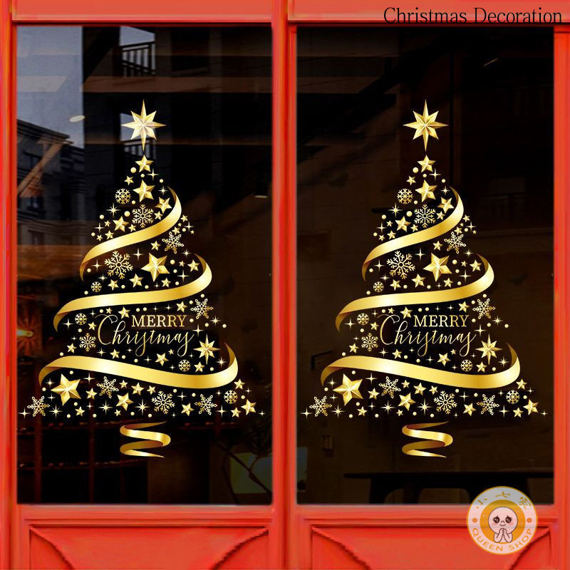 Christmas Decoration Window Stickers Glass Door Christmas Tree Stickers ...