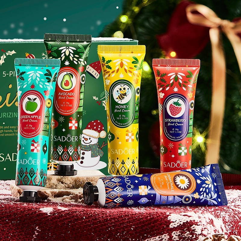 Christmas Fragrance Moisturizing Hand Cream 5-Piece Set tender smoth ...