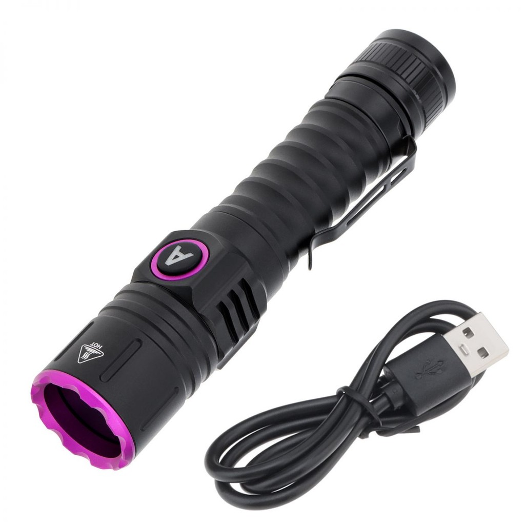 3 LED 365nm UV TypeC Rechargeable Black Light Flashlight for Pet Urine ...