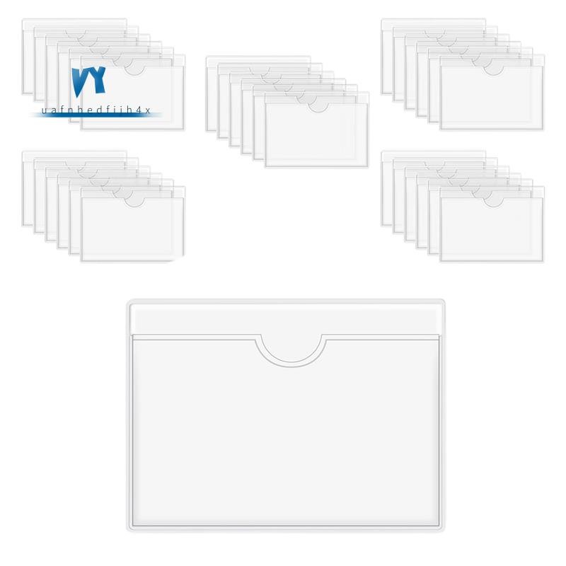 60Pcs Self-Adhesive Label Holder Card Pockets Label Holder Clear ...