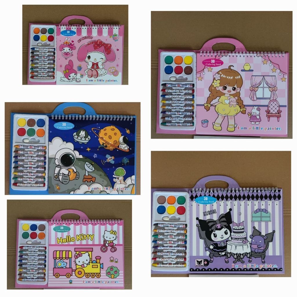 Crayon DRAWING Book Sanrio Coloring Book / Sanrio 3D Character Coloring ...