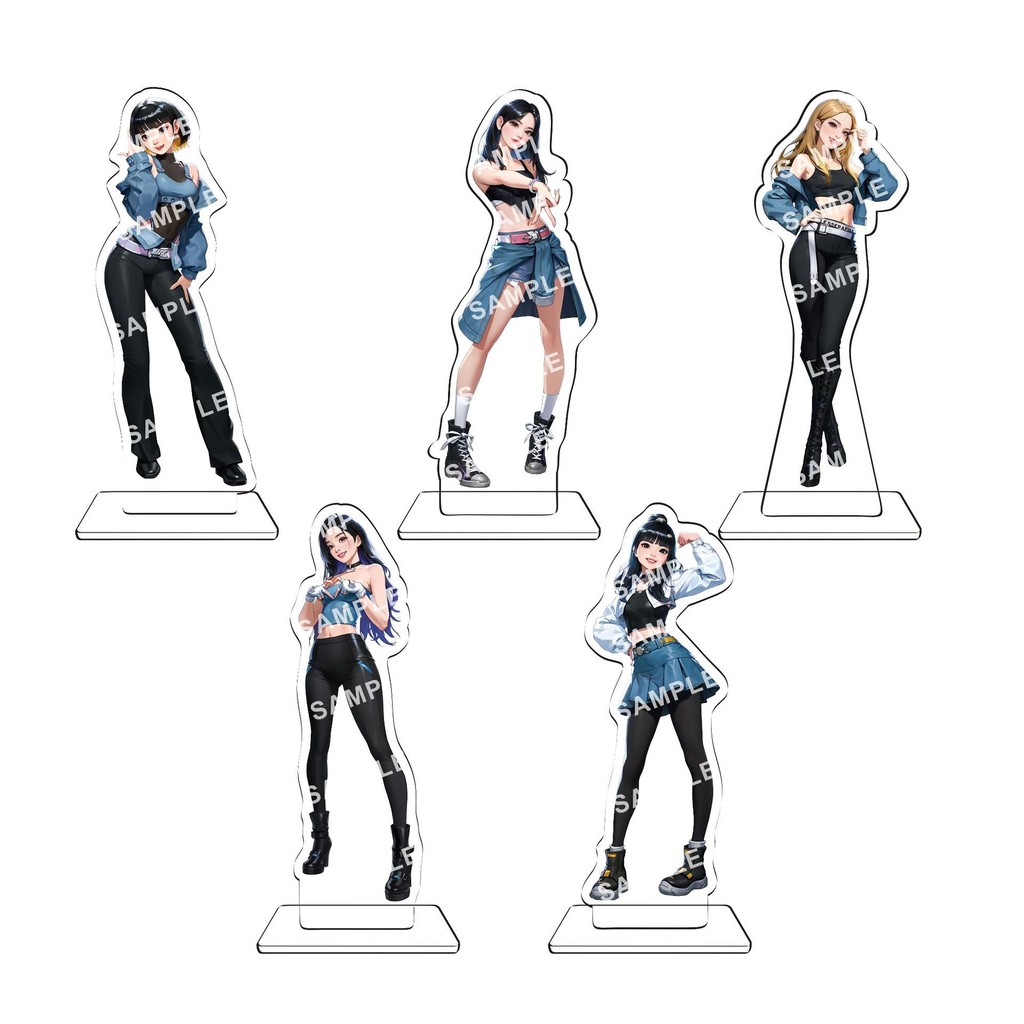 lesserafim Acrylic Standing Sign Cartoon Humanoid Stand Desktop ...