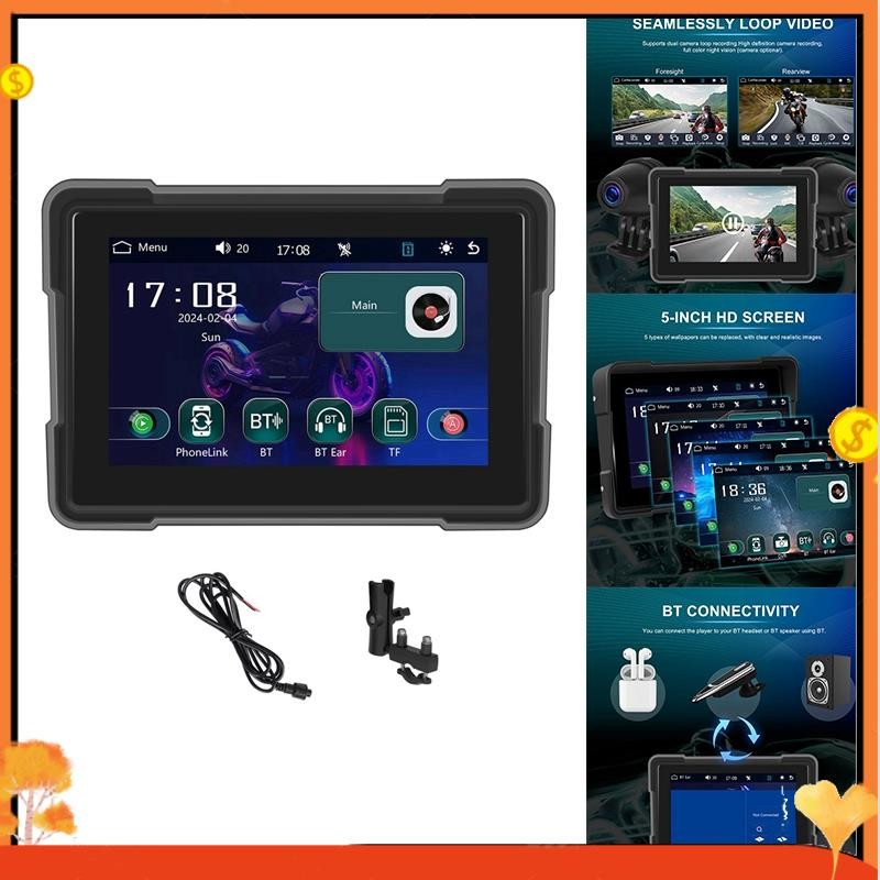 5 Inch Motorcycle Wireless Carplay Android Auto Portable Smart Player ...