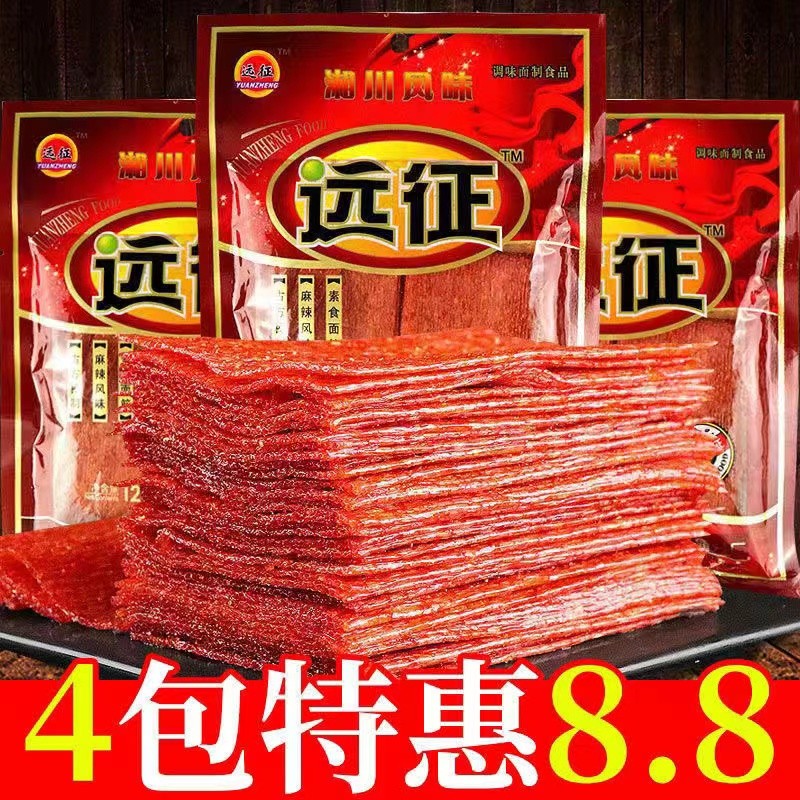 远征辣片辣条8090后怀旧零食儿时辣条老式大辣片香辣麻辣108g/袋Expedition Spicy Slices, Spicy Strips, 80s and 90s Nostalgic ...