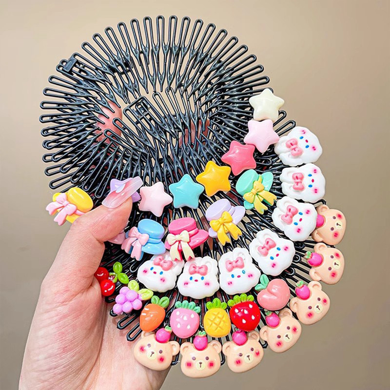 Broken Hair Handy Tool Children Disc Pull Hair Comb Girls Invisible ...