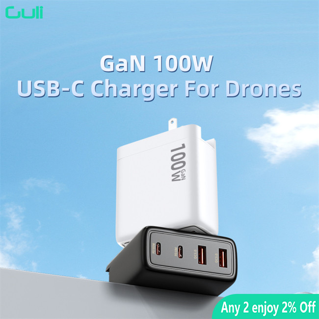 Gulilong 100W GAN Battery Charger 4 Ports Power Adapter Compatible For ...