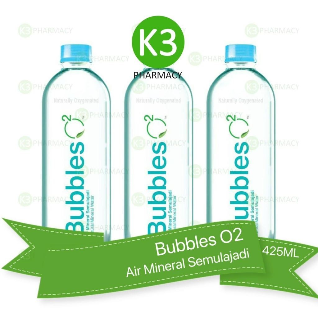 Bubbles O2 Air Mineral Semulajadi Oxygenated Mineral Water (425ml) 1 KOTAK (24 Botol) | Shopee ...