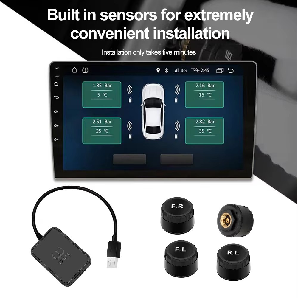 Usb Android Car Tpms Wireless Transmission Tire Pressure Monitoring Systemandroid Navigation
