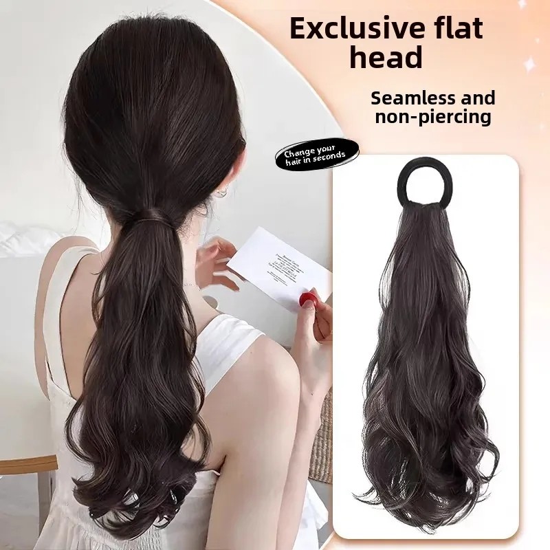 Short curly hair with ponytail Hair extensions wig wig for woman ...