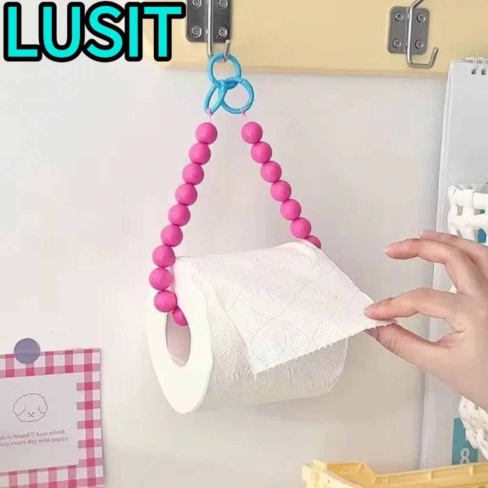 LUSIT Hanging Beaded Tissue Holder, Dopamine Multifunctional Toilet ...