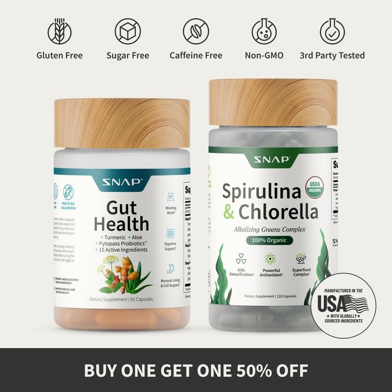 Gut Health Bundle - Snap Supplements - Gut Health + Spirulina ...