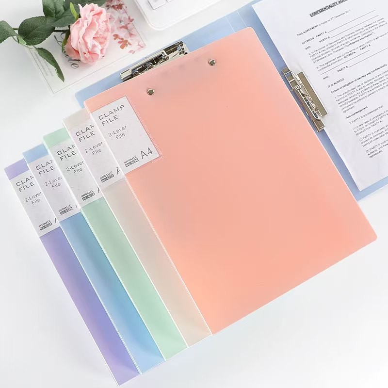 Pastel Color A4 PVC Double Clip Lever Clamp File (No.6328) | Shopee ...