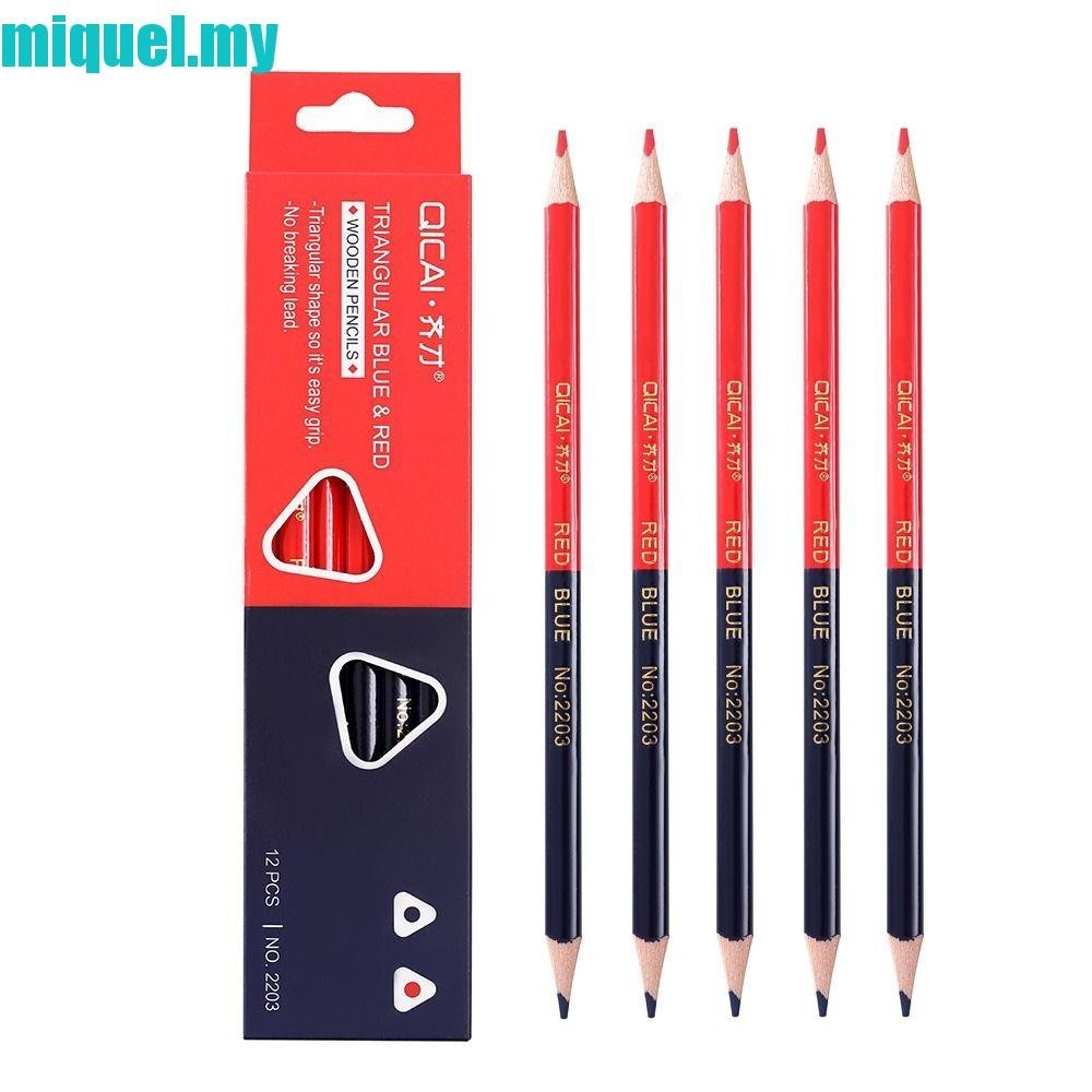 MIQUEL 12pcs/set Red&Blue Double Head Pencil, Marking Writing Hand ...