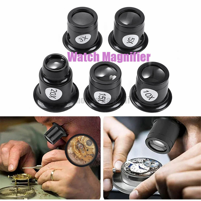 Watch Magnifier Tools 3X 5X 10X 15X 20X Portable Jewelry Watch Repair ...