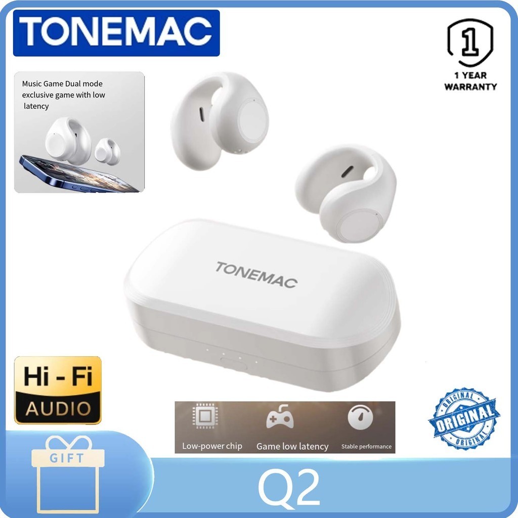 TONEMAC Q2 Bluetooth Headphones Air-bone conduction non-in-ear open ear ...