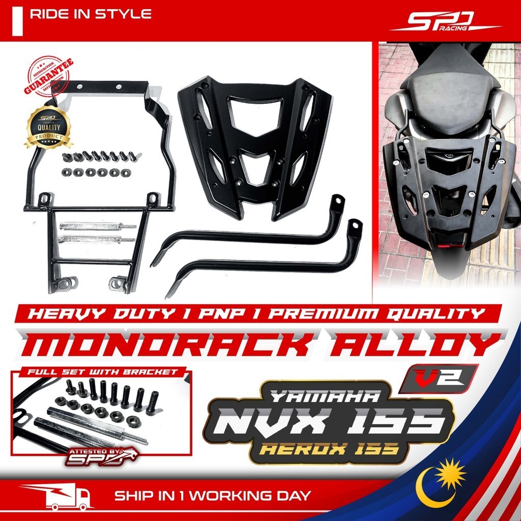 NVX V2 Alloy Box Carrier / Back Rack / Monorack Heavy Duty Tapak Kaki ...