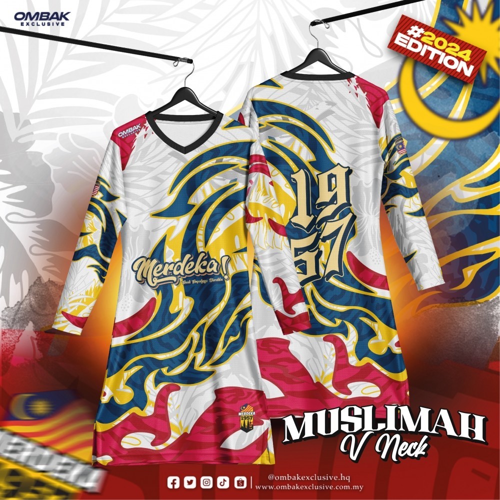 Merdeka Tee 2024 Malaysia Independence Day Family Wear Muslimah ...