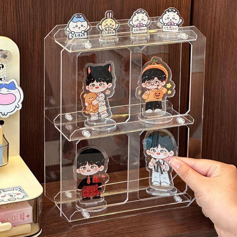 Acrylic Standing Card Display Stand Transparent Small Ornament Storage ...
