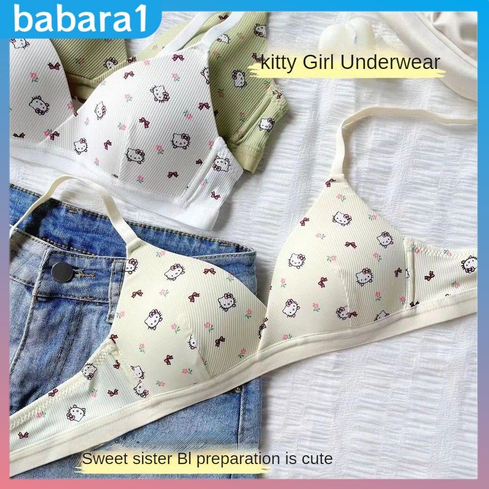 Girl Lingerie Bras Thin Triangle Cup Women Bra Cute Hello Kitty Printed ...