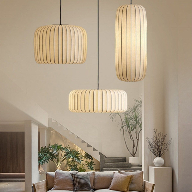 LAMPU GANTUNG SILING WABI-SABI SILK CHANDELIER VINTAGE DROP CEILING ...