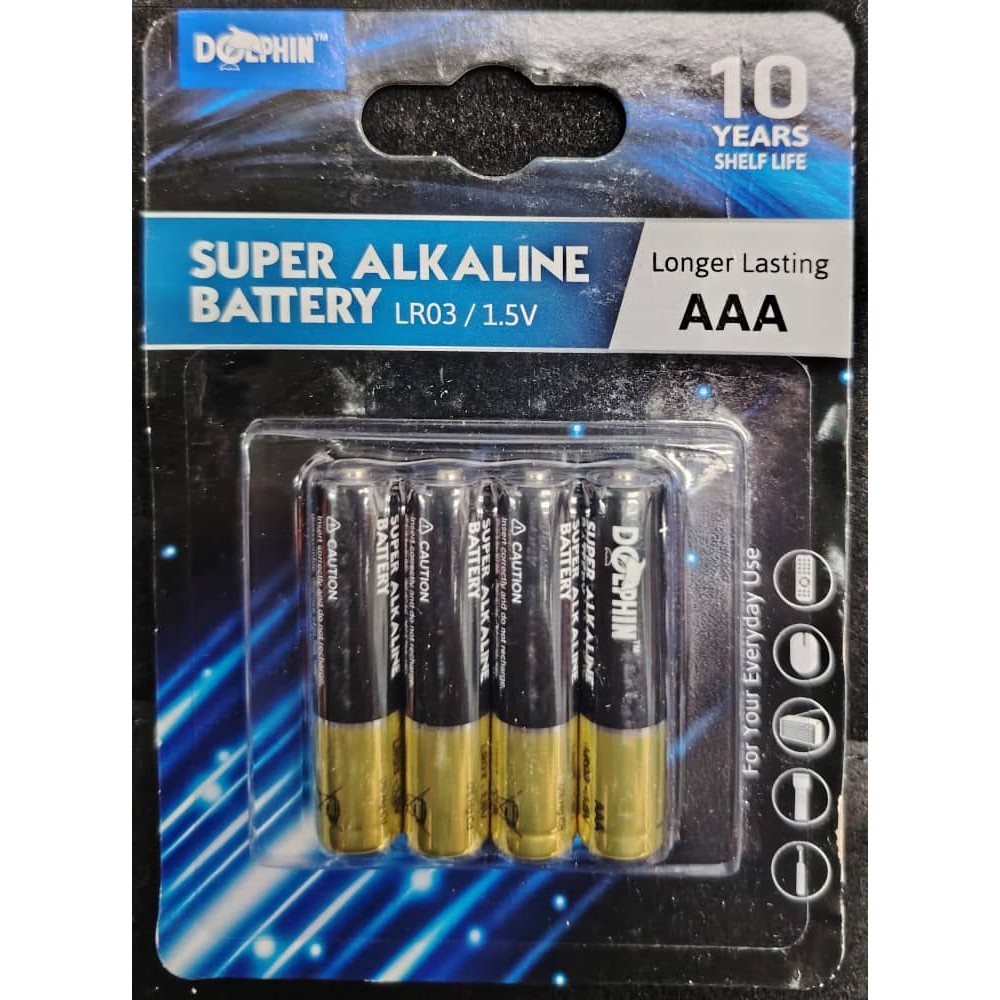 DOLPHIN AA/AAA SUPER ALKALINE BATTERY 4PCS PACK LR03/LR6 | Shopee Malaysia