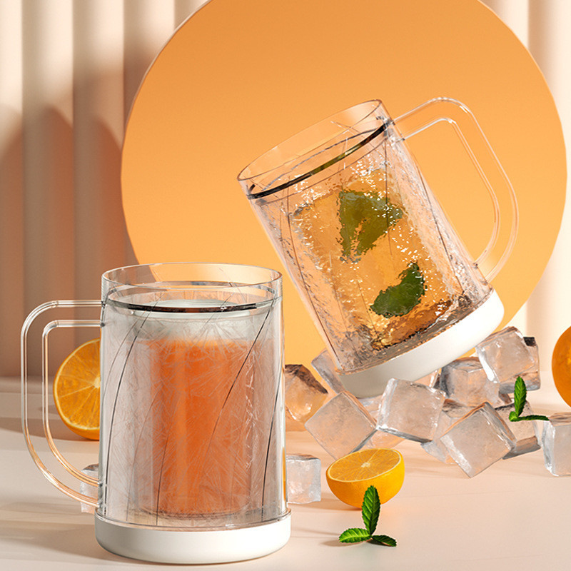 Summer Double Layer Ice Cold Cup Refrigerated Freezer Beer Mugs Large ...