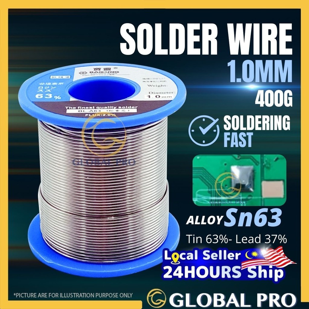 1.0mm 400g Sn63 Tin Lead Solder Wire for Electrical Soldering Pateri ...