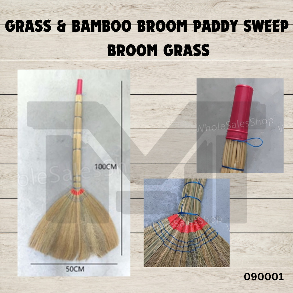 GRASS & BAMBOO BROOM PADDY SWEEP BROOM GRASS BROOM PENYAPU JERAMI ...