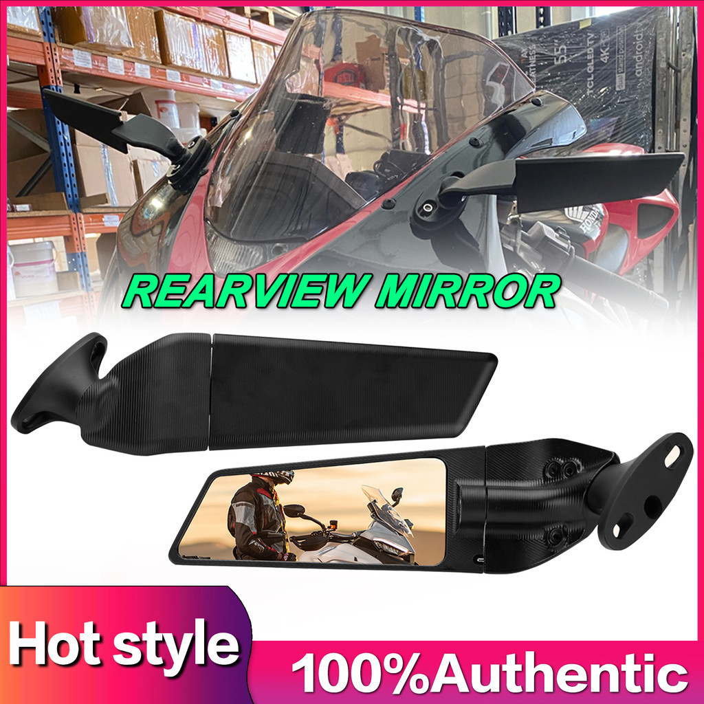UNIVERSAL WINGLET CNC ALLOY SIDE VIEW NINJA STEALTH MIRROR WIND WINGS ...