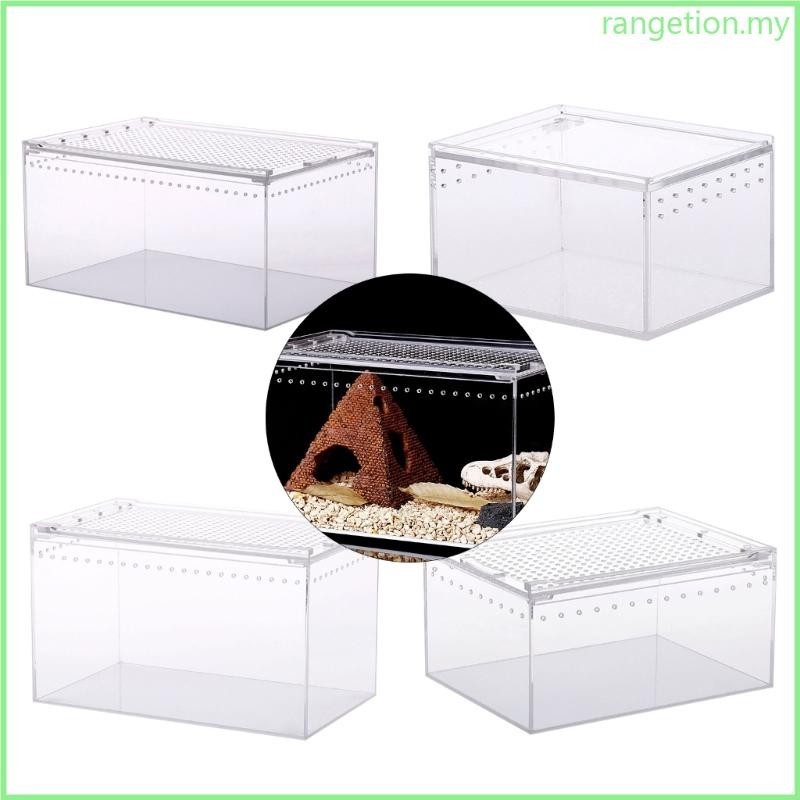 RAN Reptile Feeding Box Acrylic Reptile Cage Clear-Design Cube ...
