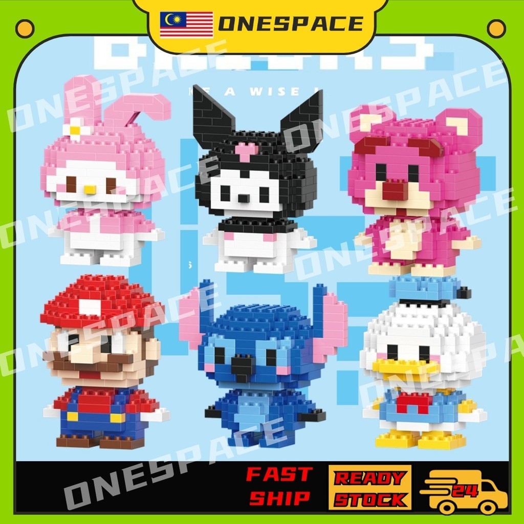 DIY Kuromi Building Block Sanrio Lotso Winnie Cute Cartoon Nano Block ...