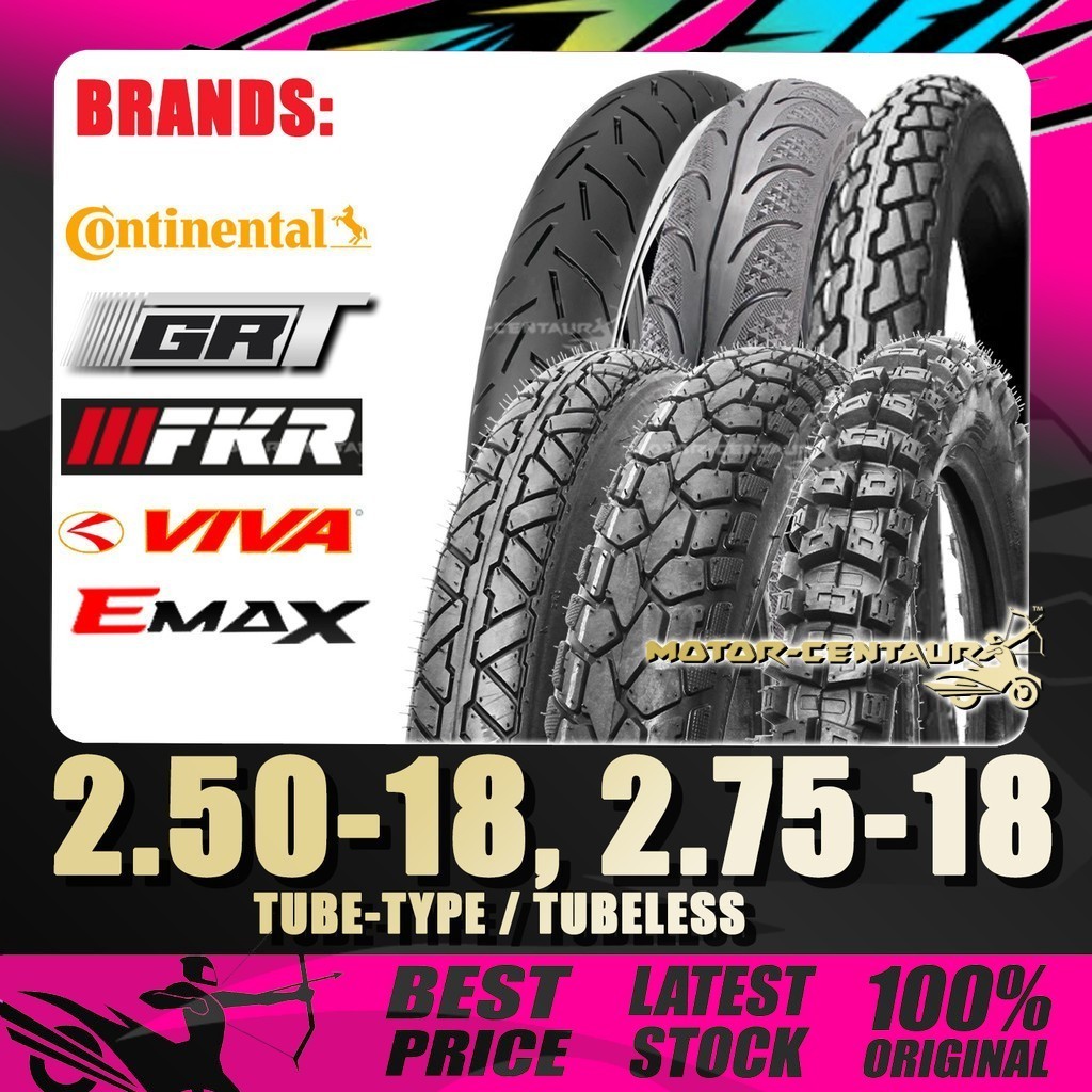 TAYAR 2.50-18, 250-18, 2.75-18, 275-18 CONTINENTAL/FKR/GRT/VIVA/EMAX/E ...