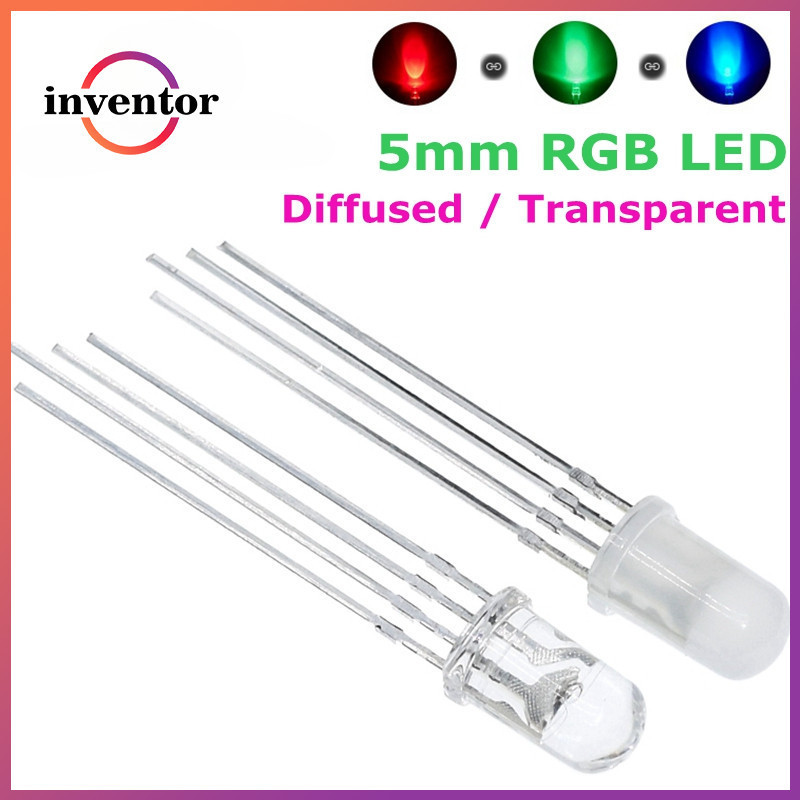 10PCS 5mm RGB LED Common Cathode / Common Anode Tri-Color Emitting ...