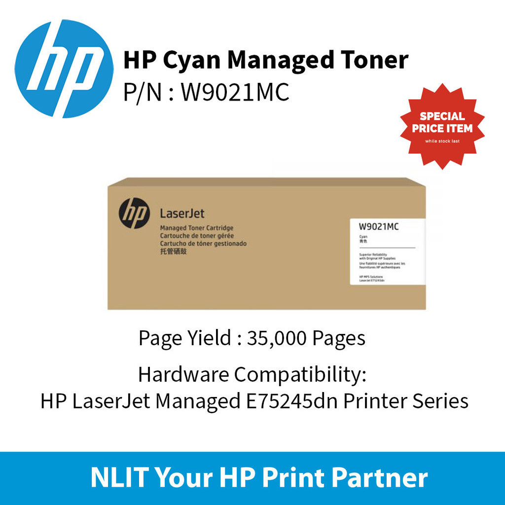 HP Original Toner : HP Cyan Man : 35000pgs : W9021MC : 2 Yrs Warranty ...