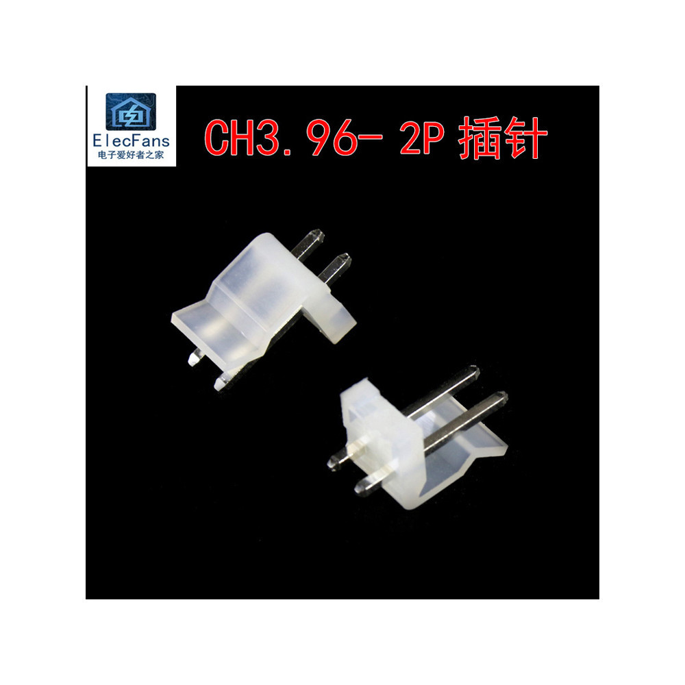 ((10 Pcs) CH3.96-2P Two-Position Straight Pin Socket Pitch 3.96mm 5A Electronic Connector ...