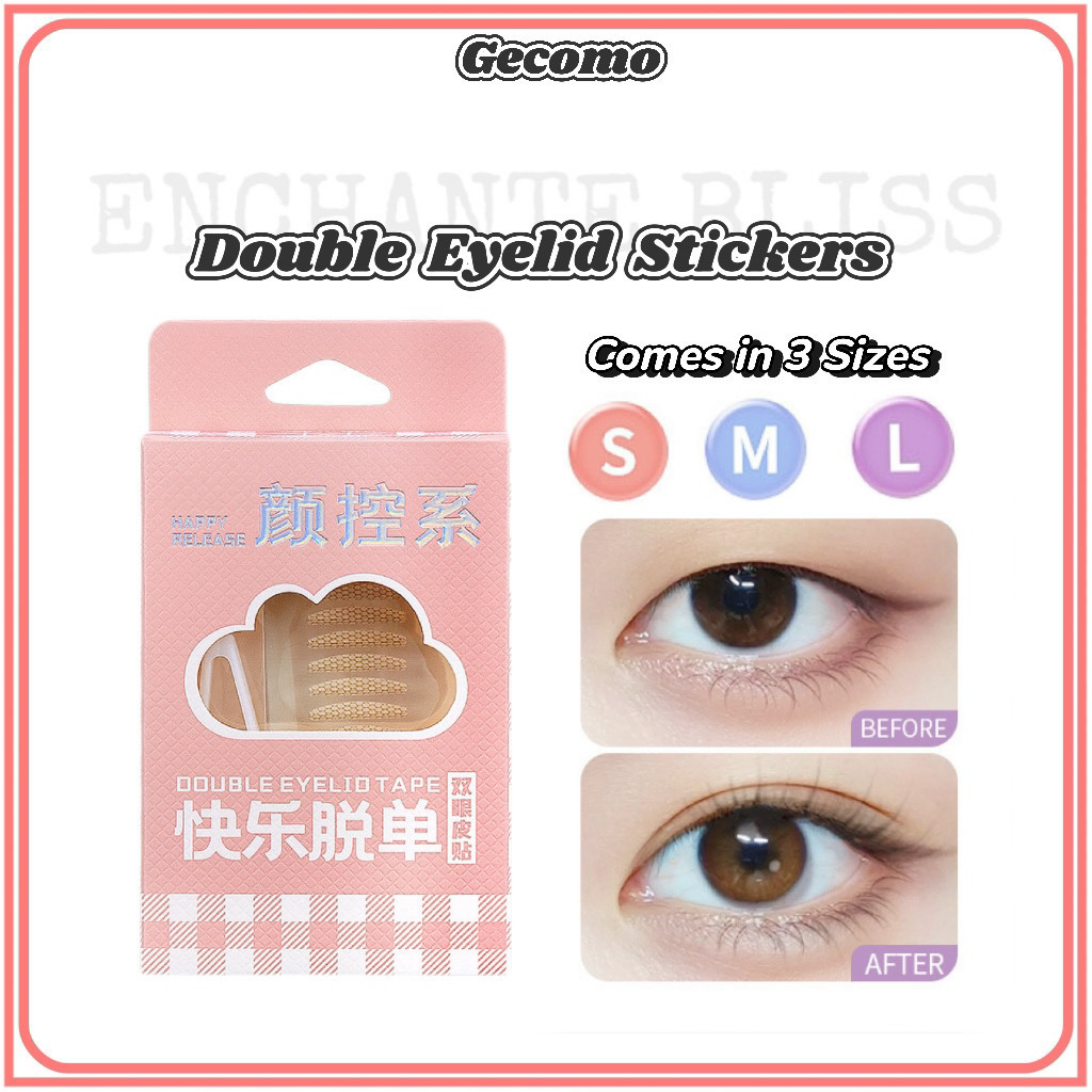 Double Eyelid Stickers Natural Long-Lasting Invisible Gecomo Double ...