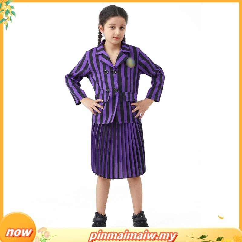 Addams Family Halloween Costume Girls Wednesday Jenna Ortega Nevermore ...