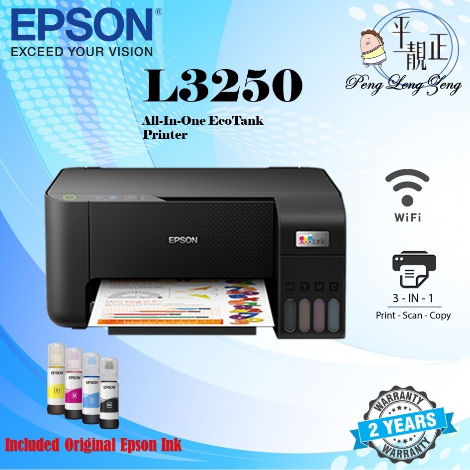 EPSON L3250 L3150 EPSON L3210 / L3110 / L1110 L3156 ECOTANK INK PRINTER. SIMILAR TO L3150 T510W ...